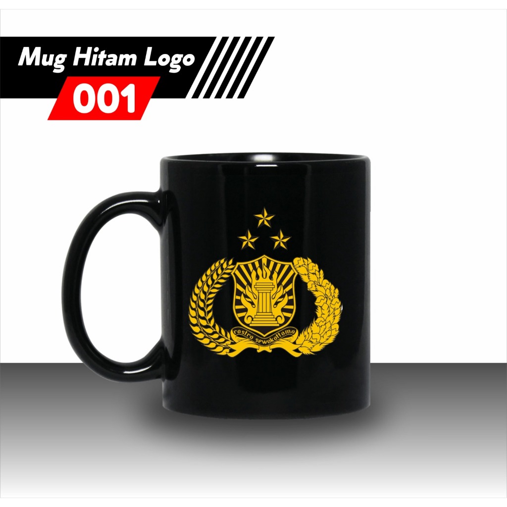 Jual Mug Hitam Keramik/Mug Hitam Keramik Kepolisian/Mug Hitam Keramik ...
