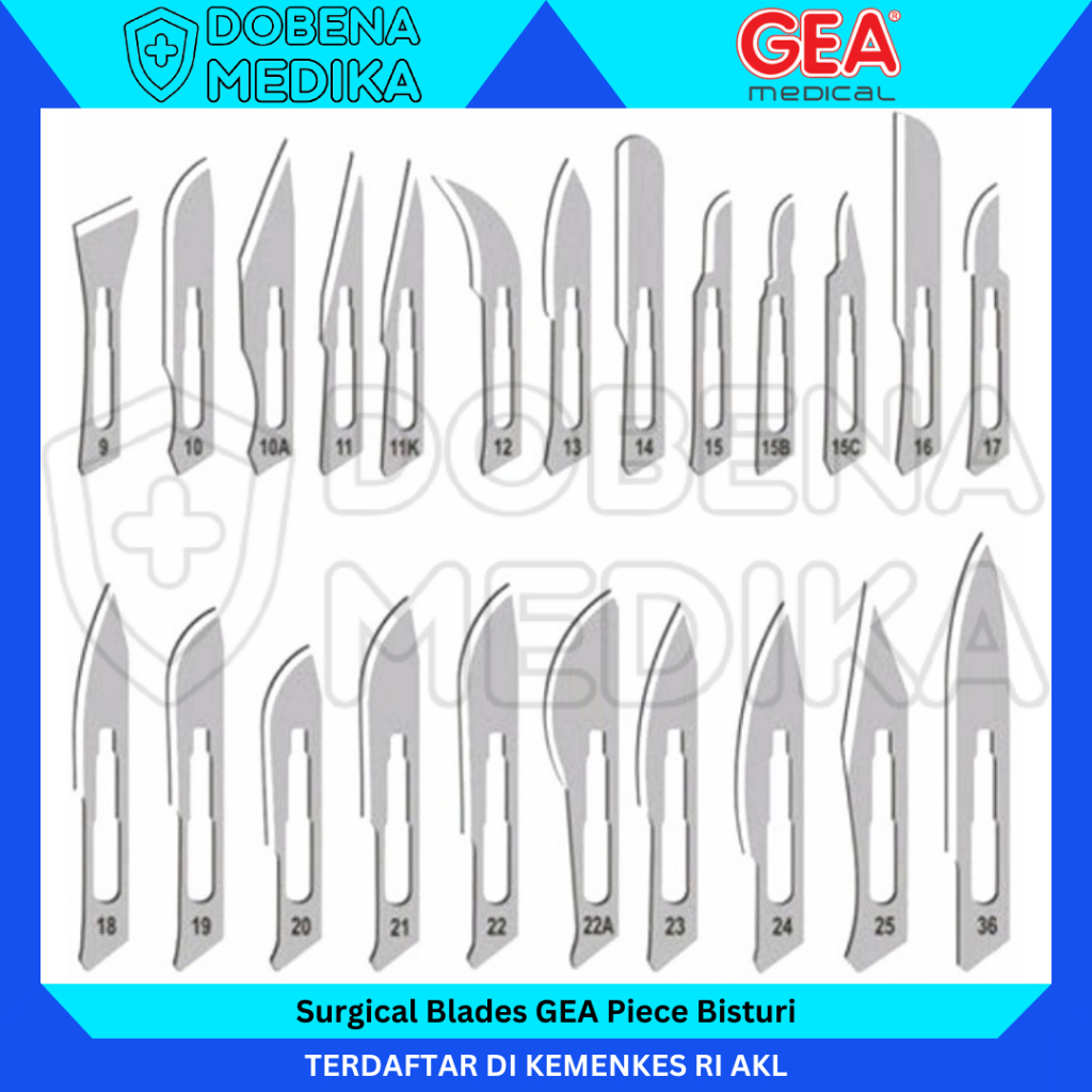 Jual Bisturi GEA No 10 11 15 20 21 22 23 24 Pisau Bedah Surgical Blade ...