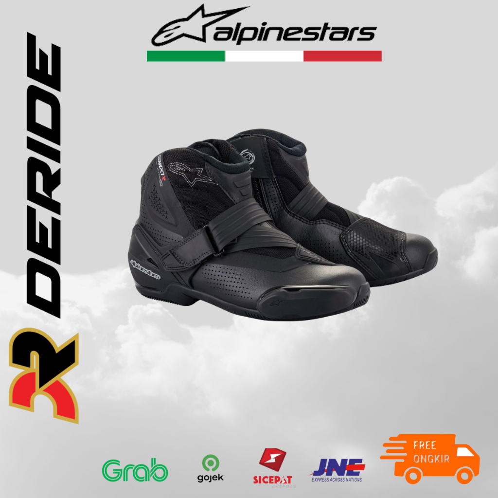 Jual Sepatu Touring Alpinestars SMX-1 R V2 Vented Riding Shoes Black ...