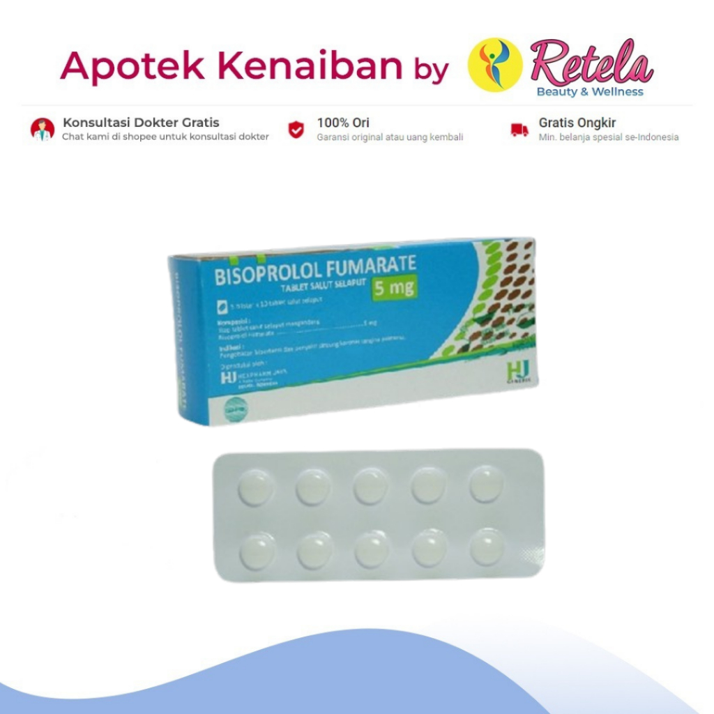 Jual BISOPROLOL 5MG 1 STRIP 10 TABLET HEXPHARM | Shopee Indonesia