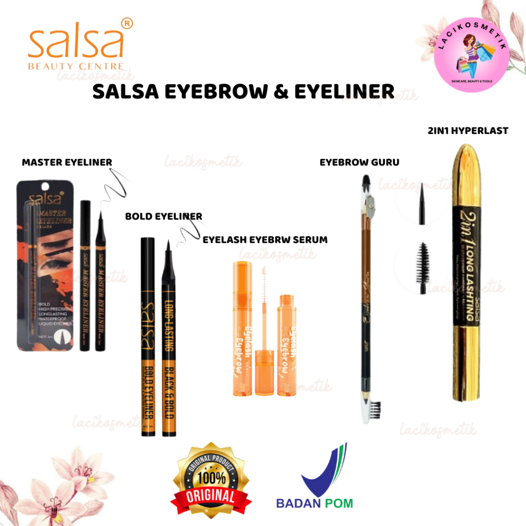 Jual LACIKOSME SALSA MASTER EYELINER BLACK - EYEBROW GURU 2 IN 1 ...