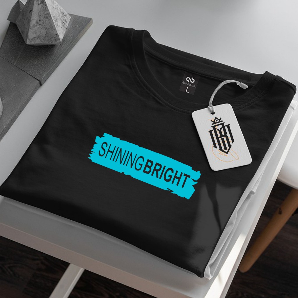 Jual Promo COD..!!! Kaos Distro Shining Bright Text Sky Blue Premium ...