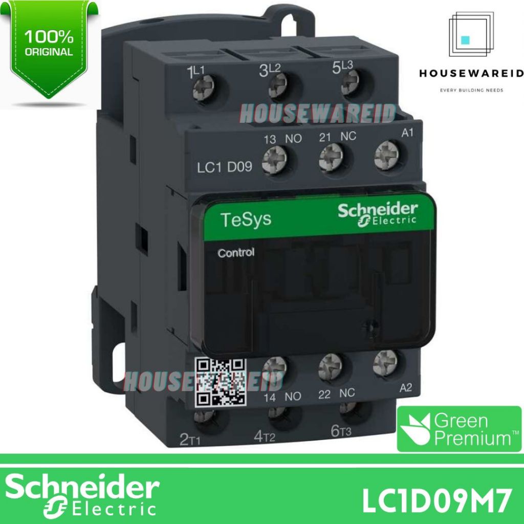 Jual Kontaktor Schneider LC1D09M7 3p 9a 220v AC Original / Contactor 3 ...