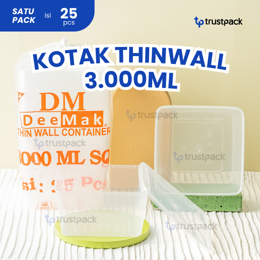 Jual Thinwall Kotak Makan Plastik 3000 Ml Microwave Food Container