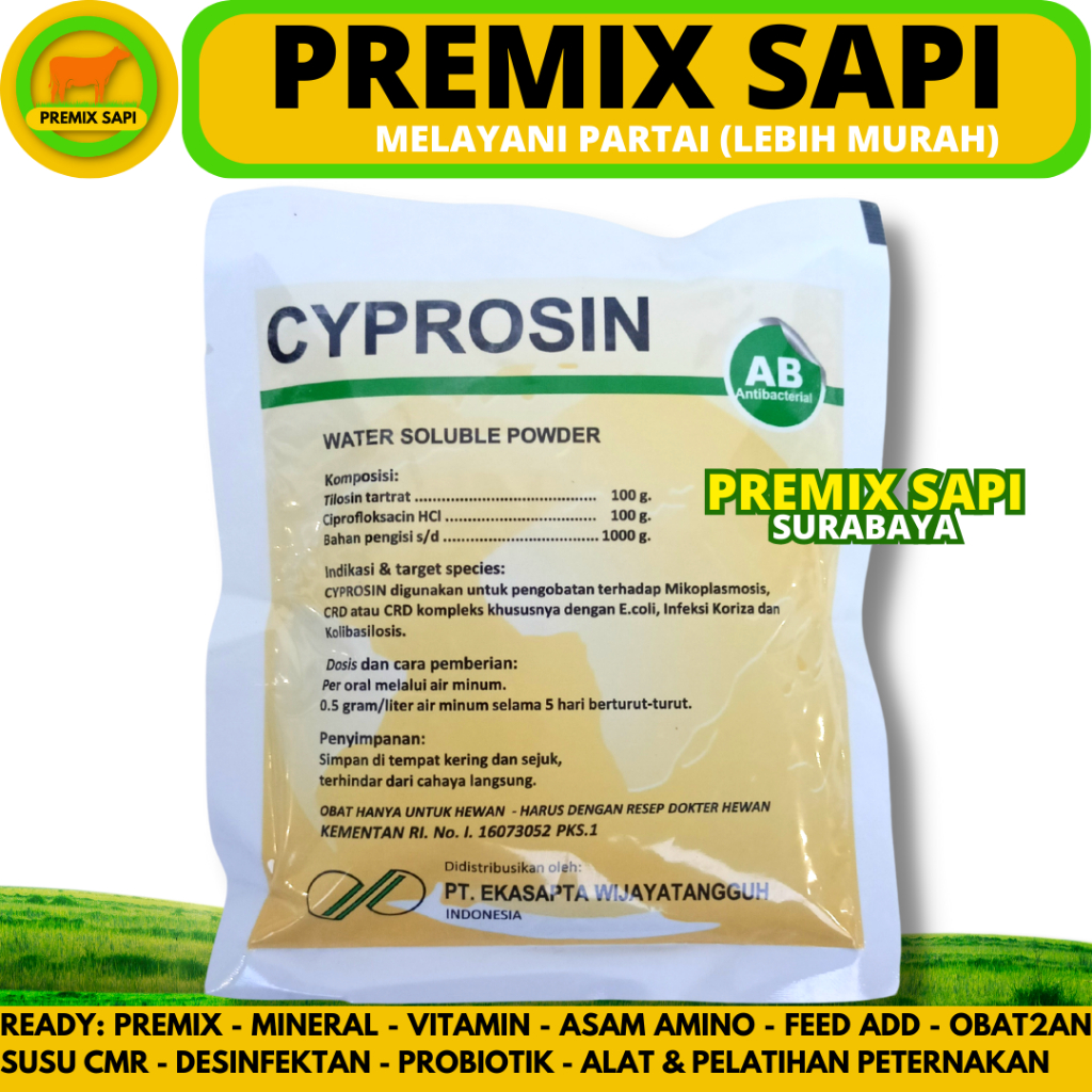 Jual CYPROSIN 100 GRAM - Ciprosin Cyprofloxacin Tylosin - Obat Crd ...