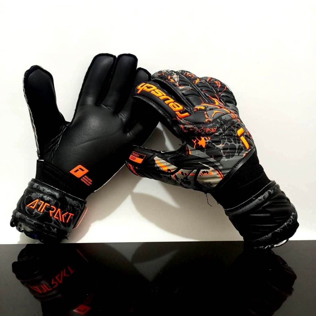Jual Sarung Tangan Kiper Dewasa REUSCH TANPA Tulang - Black Orange(Size ...