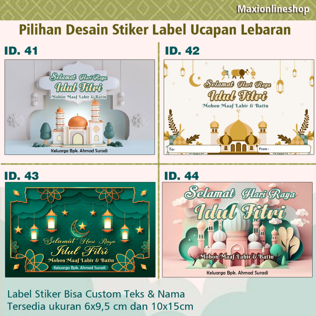 Jual Stiker Ucapan Lebaran / Stiker Parsel Box Lebaran Hari Raya ...