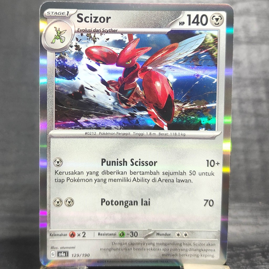 Jual Scizor sv4a 129/190 Holo Foil RegG Kartu Pokemon LOGAM Harta Berkilau Ex TCG Indonesia ...
