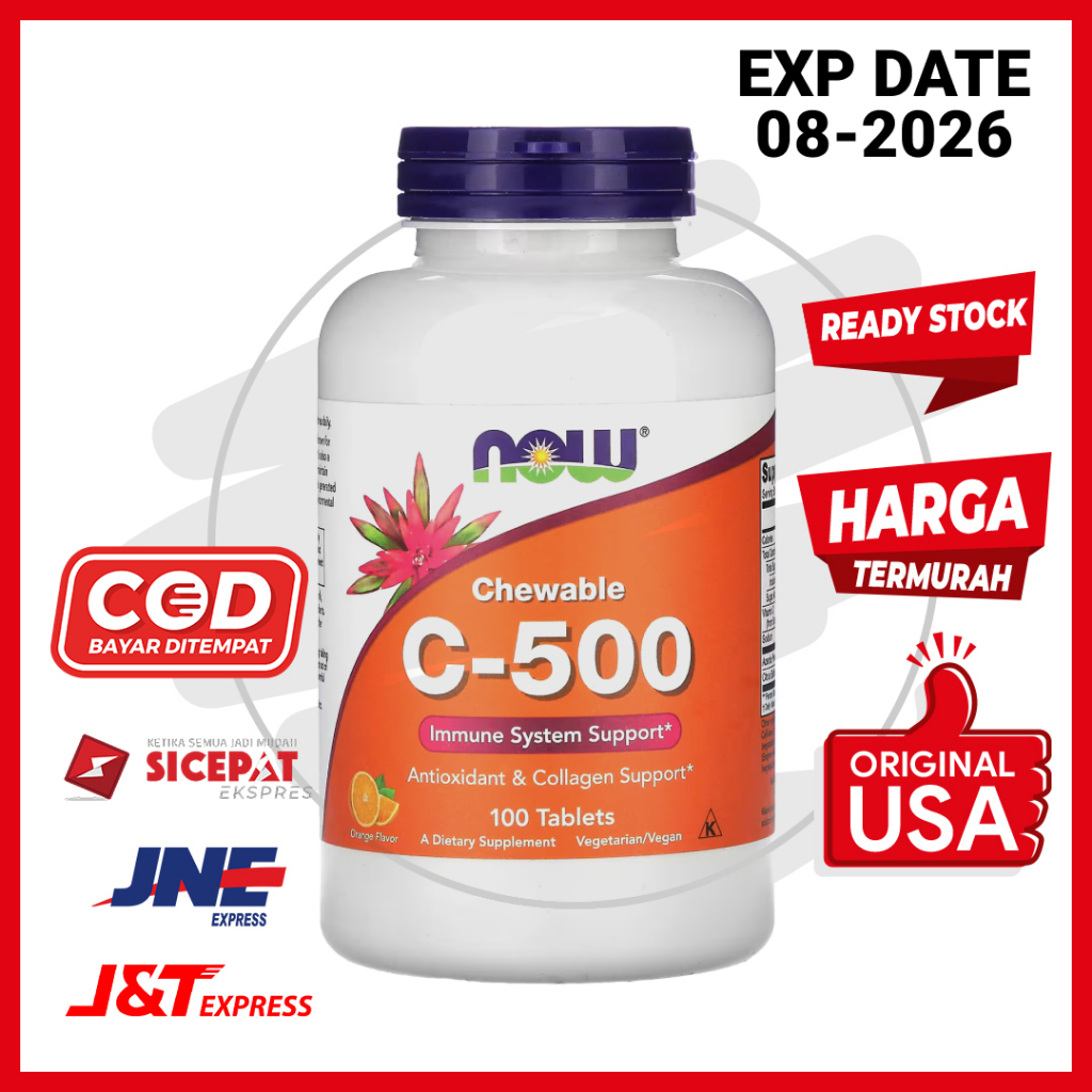 Jual Vitamin C-500 C500 Chewable Orange Juice Now 100 tablet | Shopee ...