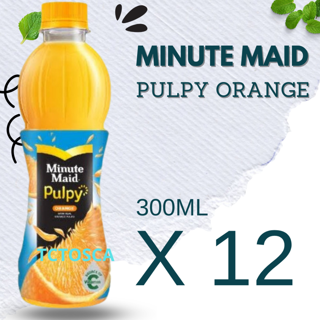 Jual Minute Maid Pulpy Orange Botol 300 ml 1 Karton isi 12 Botol ...