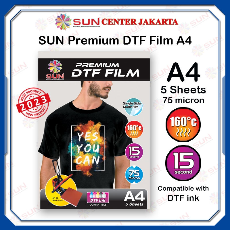 Jual Kertas Film Sablon DTF Transfer Paper A4 /A3 75 micron - SUN ...
