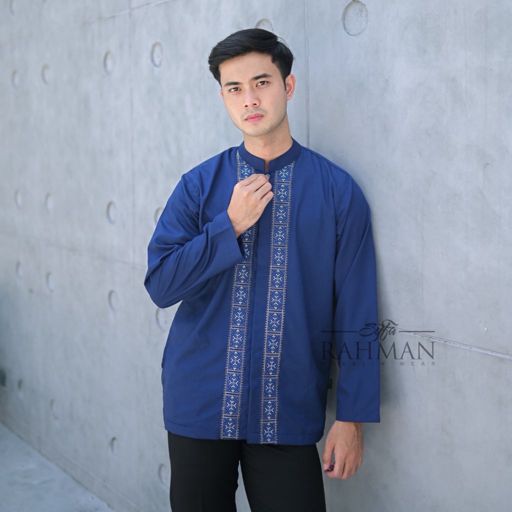 Jual Syfa Rahman - Baju Kemeja Koko Bordir Lengan Panjang Katun Qhabil ...