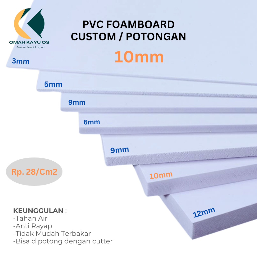 Jual Pvc Foamboard Pvc board 10mm Custom Potongan Anti Rayap 10mm ...