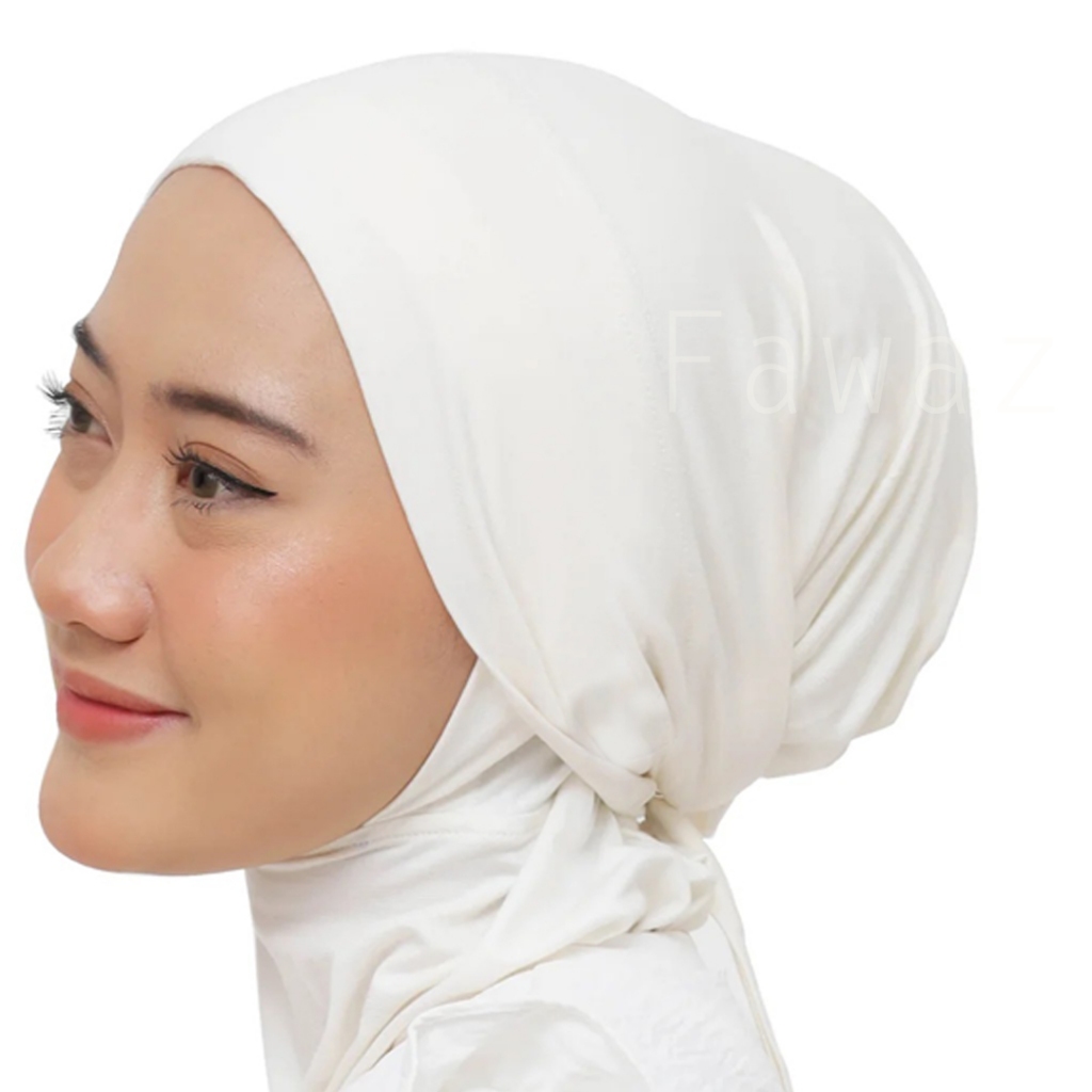 Jual CIPUT INNER HIJAB CEPOL BANDANA KAOS TALI ARAB PUTIH ISI 10 PCS ...