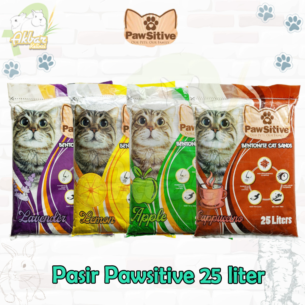 Jual Pasir kucing gumpal wangi PAWSITIVE 25 L | Pawsitive bentonite cat litter 25 liter | Shopee ...