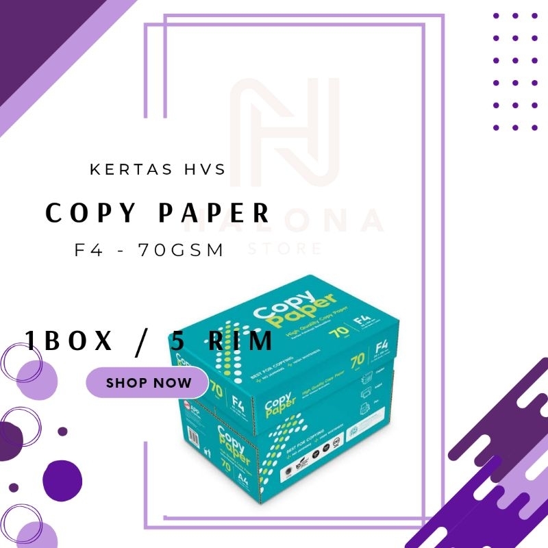 Jual [1 BOX / 5 RIM] Kertas HVS F4 Copy Paper 70gsm | Shopee Indonesia