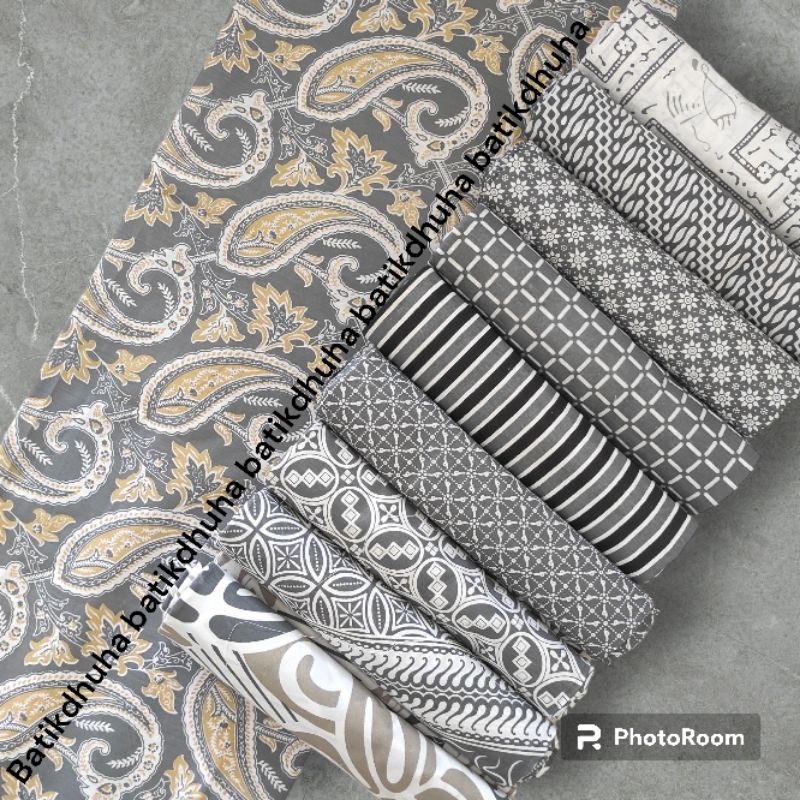 Jual KAIN BATIK SOFT HALUS TEBAL WARNA ABU GREY | Shopee Indonesia