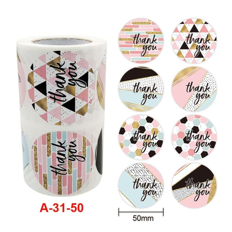 Jual stiker thank you ukuran lebih besar 3,8 cm, 5 cm | Shopee Indonesia