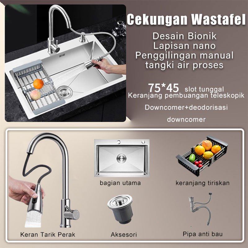 Jual SUS 304 Kitchen Sink Black Stainless Steel Kitchen Sink Luxury Bak ...