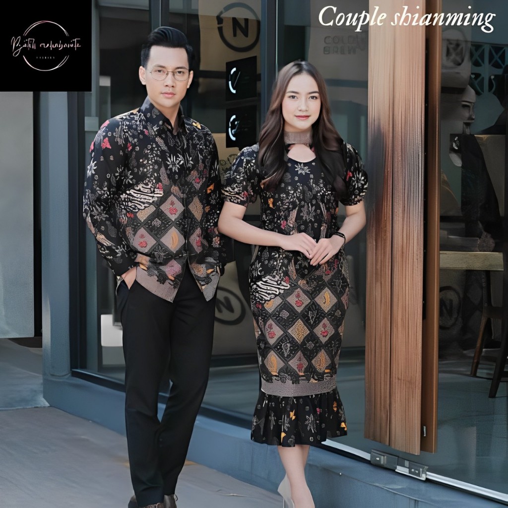 Jual Baju Batik Couple Premium Lapis Full Tricot Kemeja Batik Slimfit Pria Lengan Panjang ...