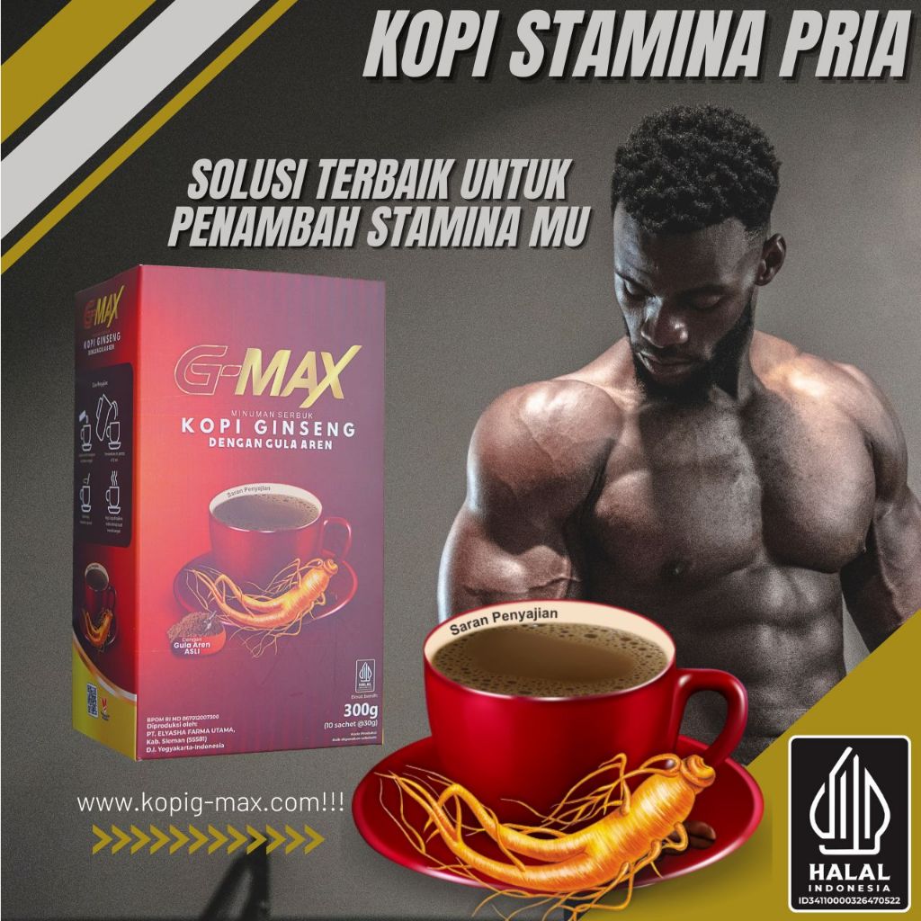 Jual GMAX COFFEE MINUMAN KOPI STAMINA PRIA ORIGINAL 100% 1 BOX ISI 10 SACHET HALAL SUDAH BPOM ...