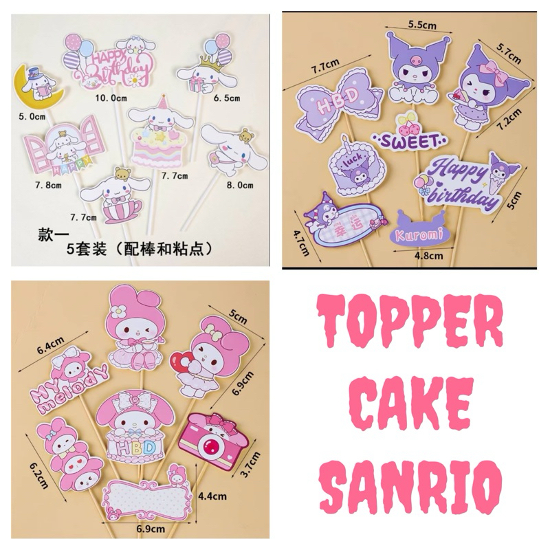Jual TOPPER CAKE HAPPY BIRTHDAY SANRIO MELODY KUROMI CINNAMOROLL ...