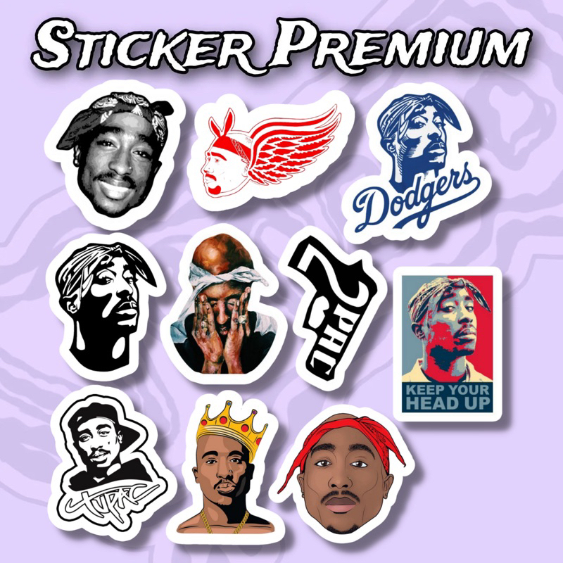 Jual Sticker Tupac Rapper Pack isi 10 Pcs Waterproof | Shopee Indonesia