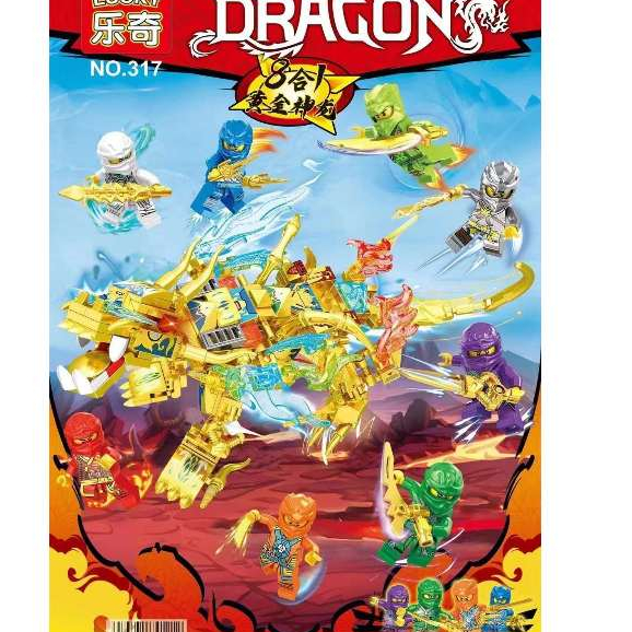 Jual Bricks Block Ninja Satu Set 8 in 1 master of spinjitzu dragon anak ...