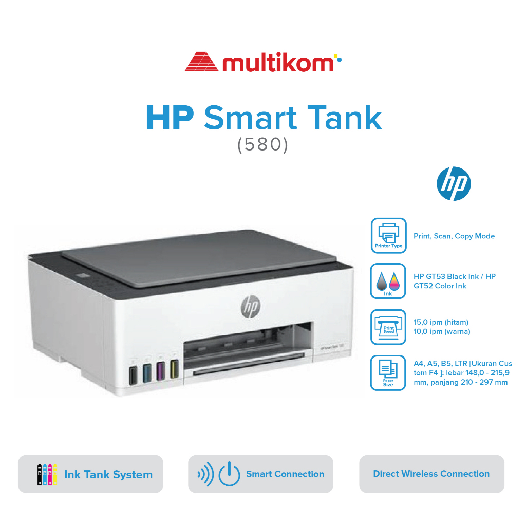 Jual Printer HP Smart Tank 580 wireless All in One Garansi resmi HP ...