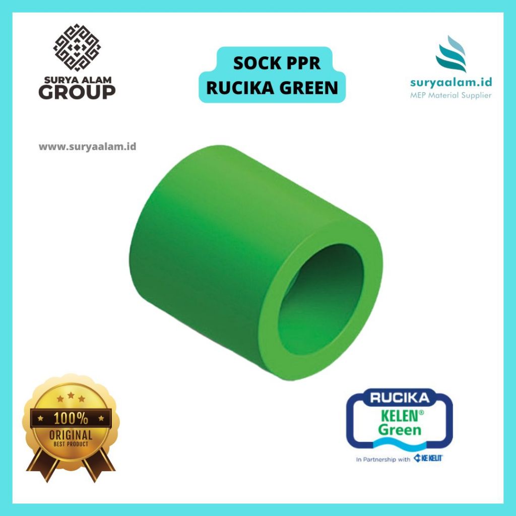 Jual SOCK PPR 1 1/2" RUCIKA KELEN | COUPLER PPR 50 MM RUCIKA GREEN ...
