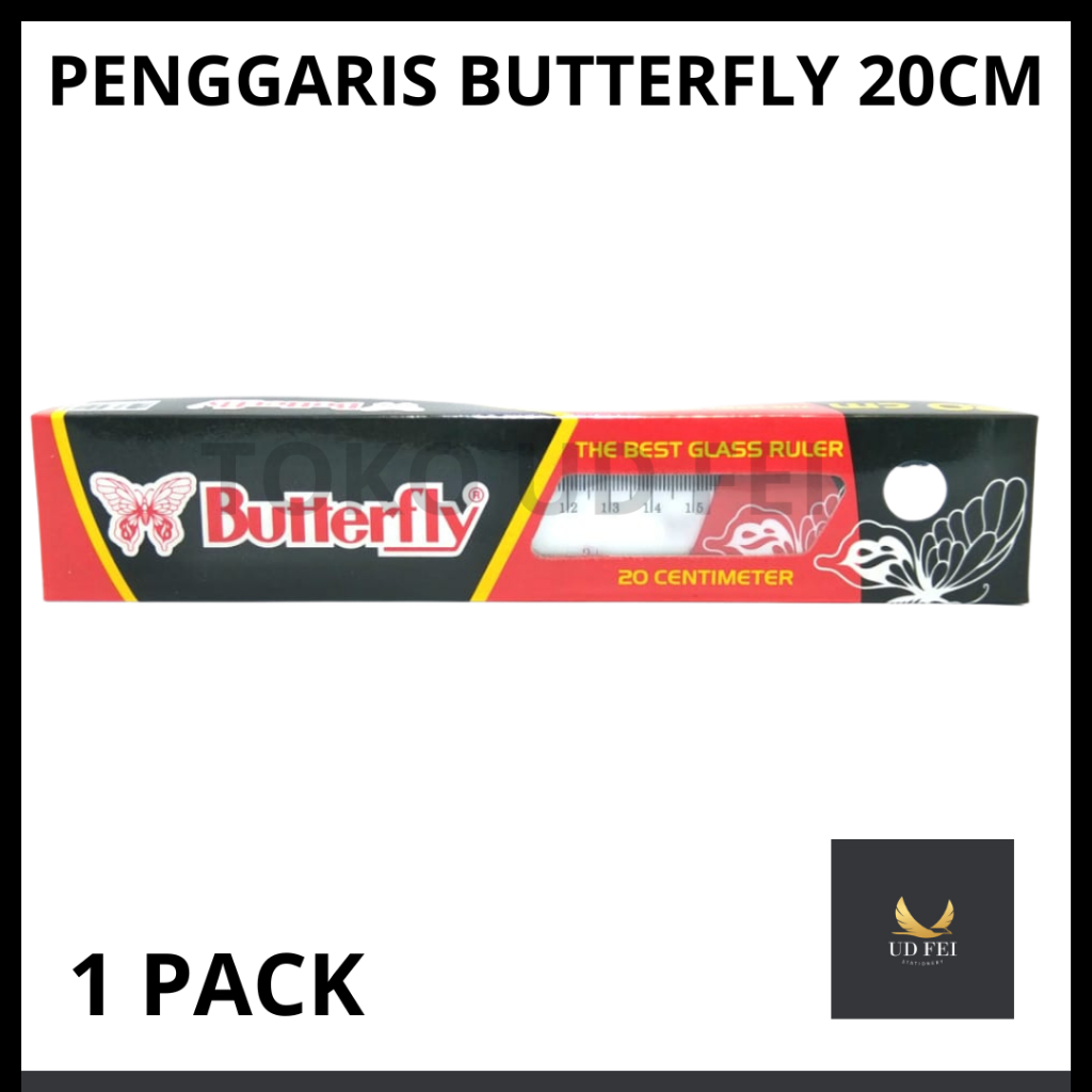 Jual (1 PACK) Penggaris Butterfly 20cm/ Garisan Butterfly 20cm ...