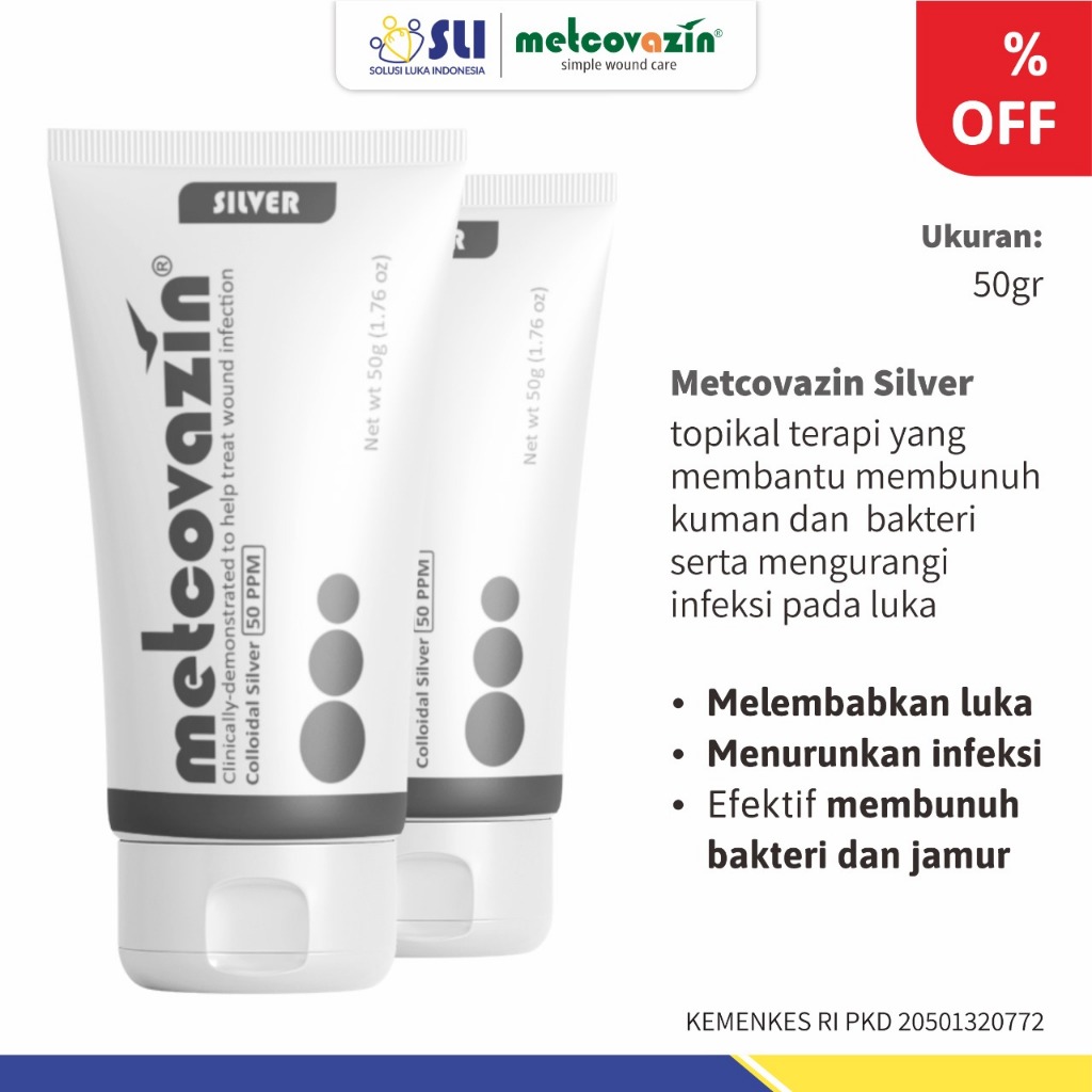 Jual METCOVAZIN SILVER 50 GR - OBAT SALEP LUKA INFEKSI | Shopee Indonesia