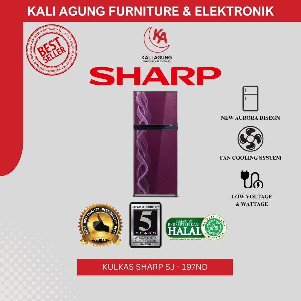 Jual KULKAS SHARP 2 PINTU / SJ 197 ND / GRATIS PENGIRIMAN | Shopee ...