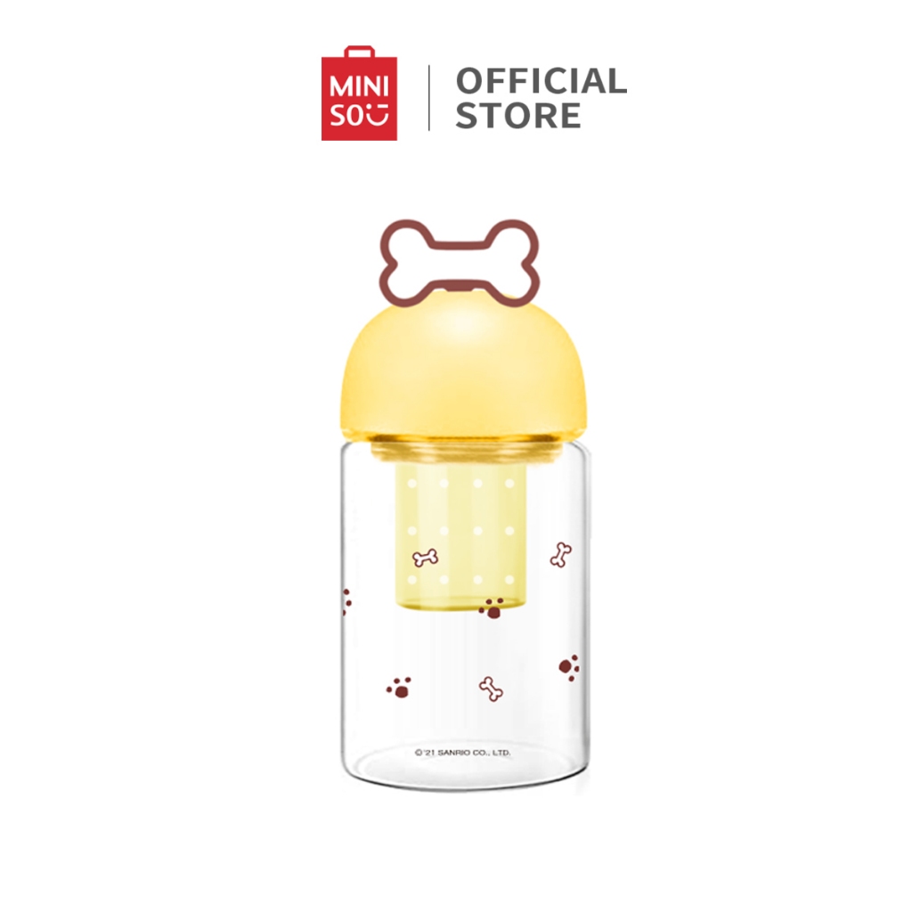 Jual Miniso X Sanrio Tumbler Glass With Tea Separator 330Ml Pompompurin ...