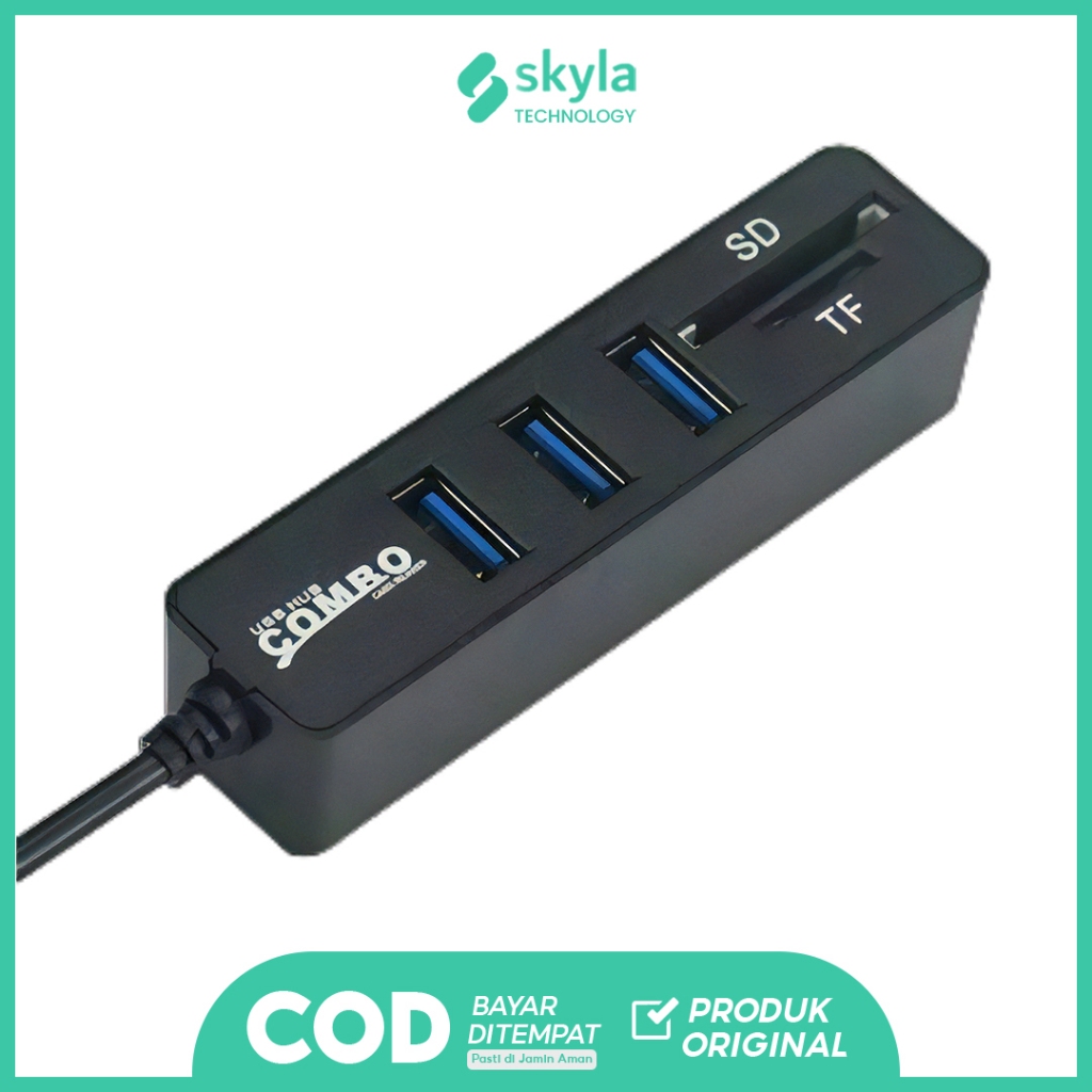Jual USB HUB COMBO 3 PORT + 2 SLOT CARD READER SUPPORT 1TB | Shopee ...