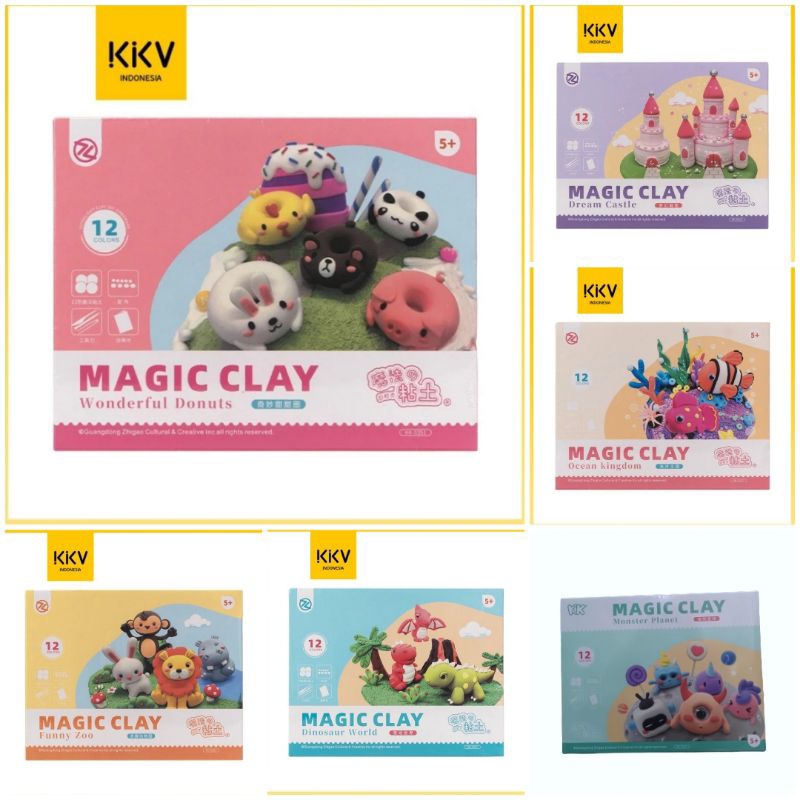 Jual KKV-Zhigao. 12 Color Magic Clay Suit ( dinosaurus world) (qiqi zoo ...