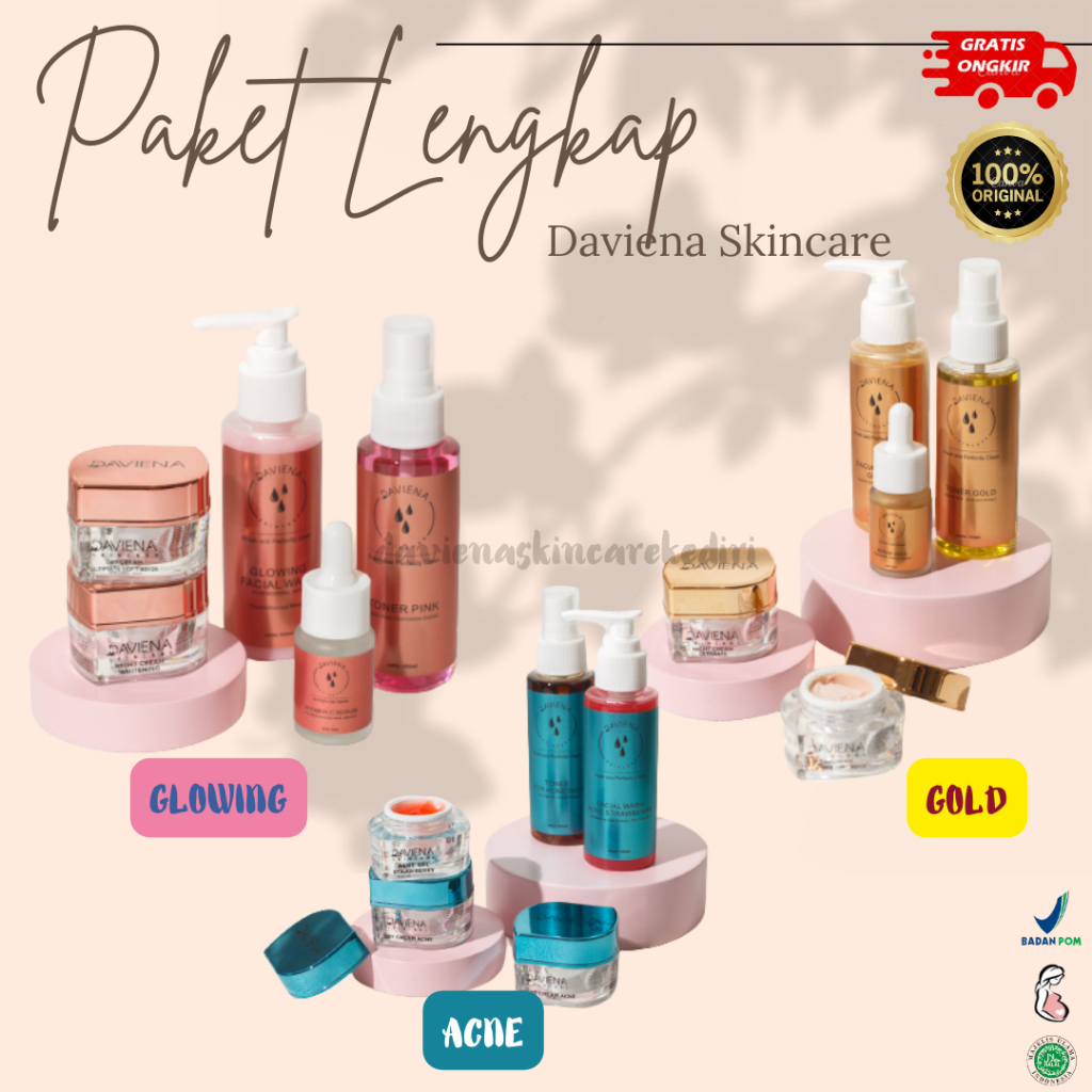 Jual (OFFICIAL DAVIENA) PAKET LENGKAP ISI 5 DAVIENA SKINCARE |Paket ...