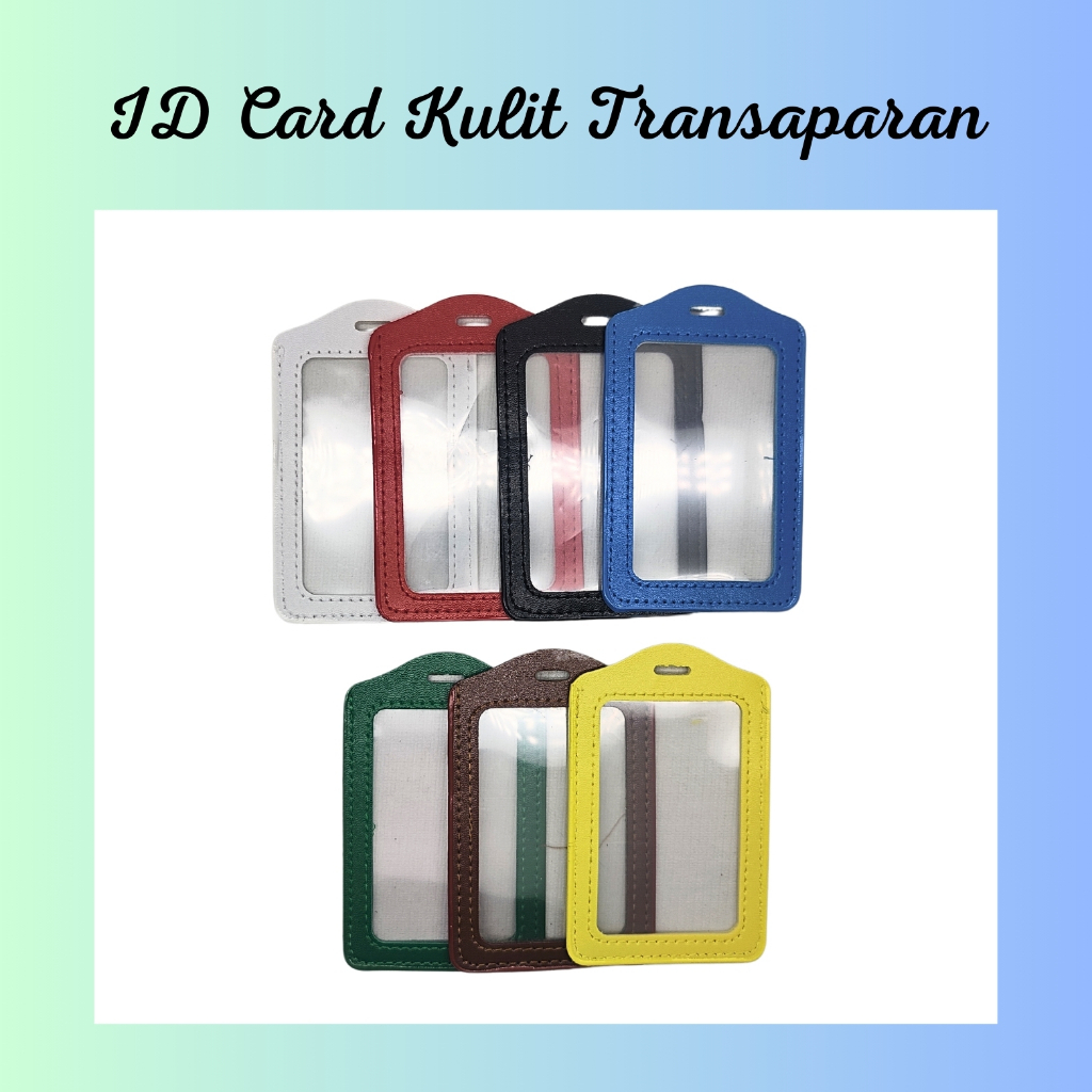 Jual 1 Pack isi 50 Pcs Frame id card kulit Vertical warna/Casing id ...