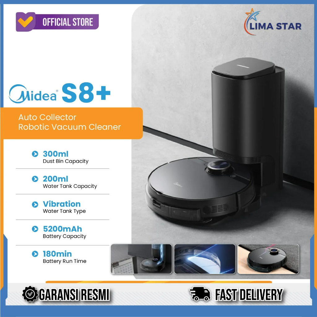 Jual Robotic Vacum Robot Midea S8 Plus S8+ Smart Vacuum Cleaner With ...