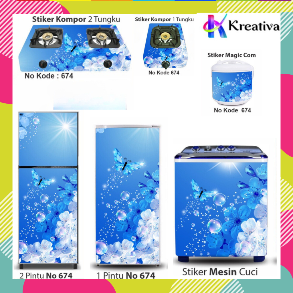 Jual Stiker Kulkas 1 Pintu / 2 Pintu /Stiker Kompor/Stiker magicom ...