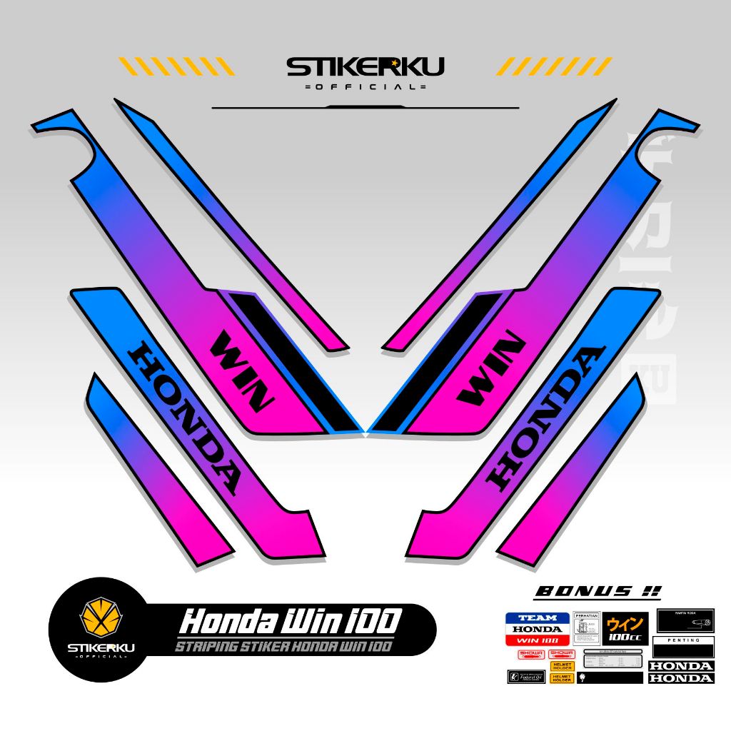 Jual STRIPING HONDA WIN / MOTIF 12 / STICKER WIN 100 / SETIKER WIN ...