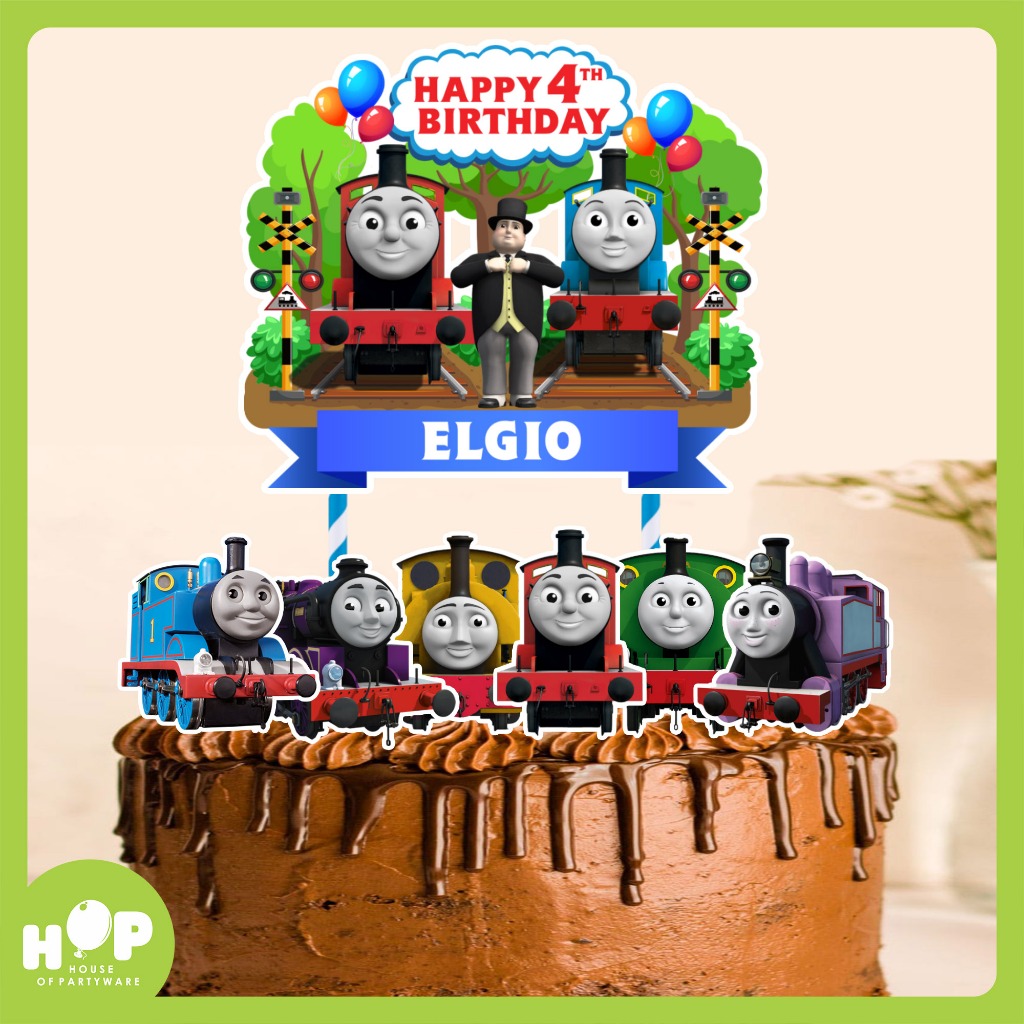 Jual Cake Topper Thomas And Friends + Custom Nama / Hiasan Kue Ulang ...