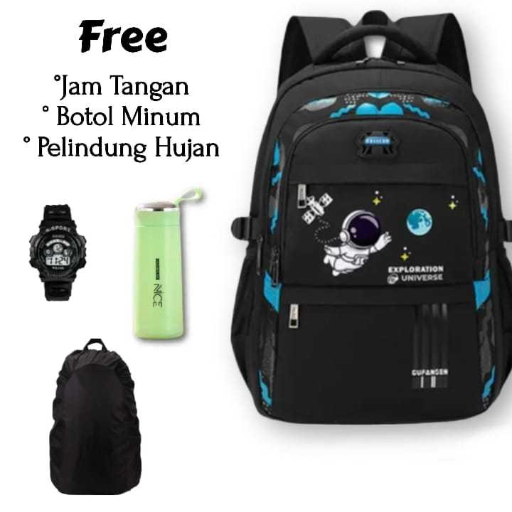 Jual Tas Sekolah Anak SD SMP SMA Buat Laki Laki Dan Perempuan Bonus Botol + Jam Tangan + Jas ...