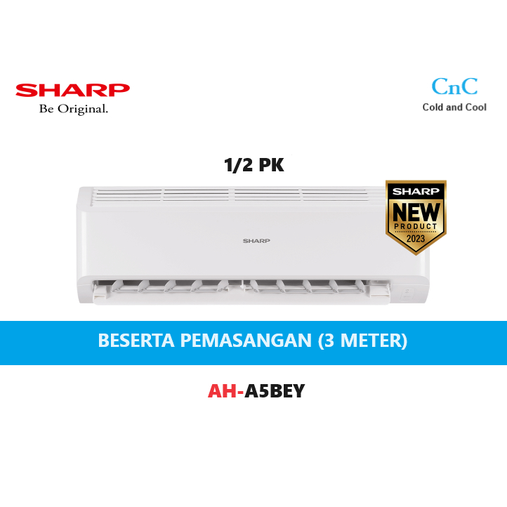 Jual AC SHARP AH-A5BEY GARUDA WING AIR FLOW 1/2 PK + PASANG | Shopee Indonesia