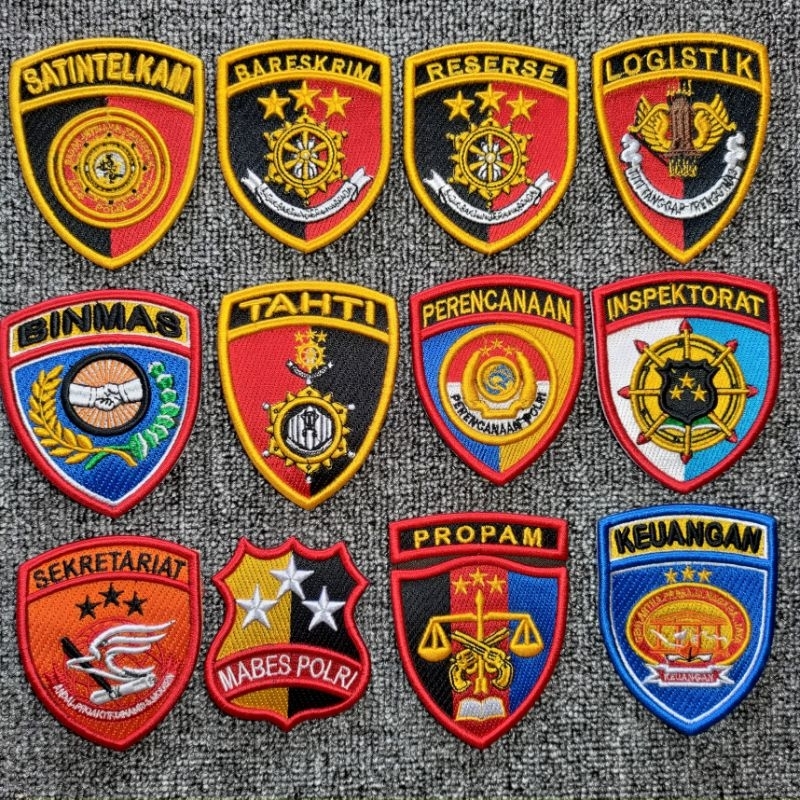 Jual Logo Lengan Unit Polri Bordir Timbul satintelkam reskrim reserse ...
