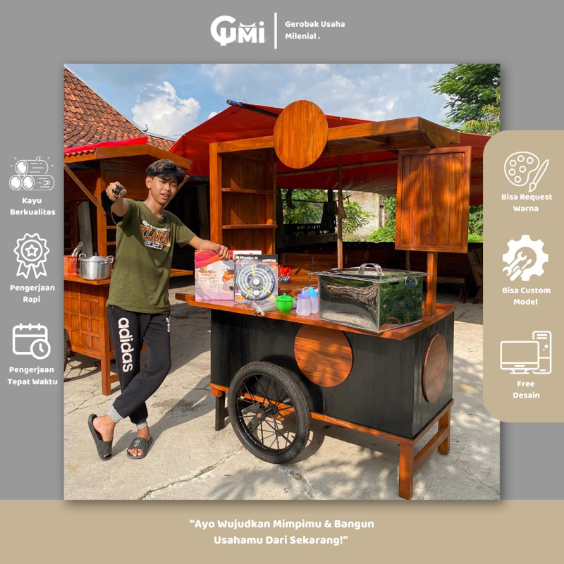Jual Gerobak Jualan Cilok / Bakso Paket Usaha | Gerobak Bakso Terbaru ...