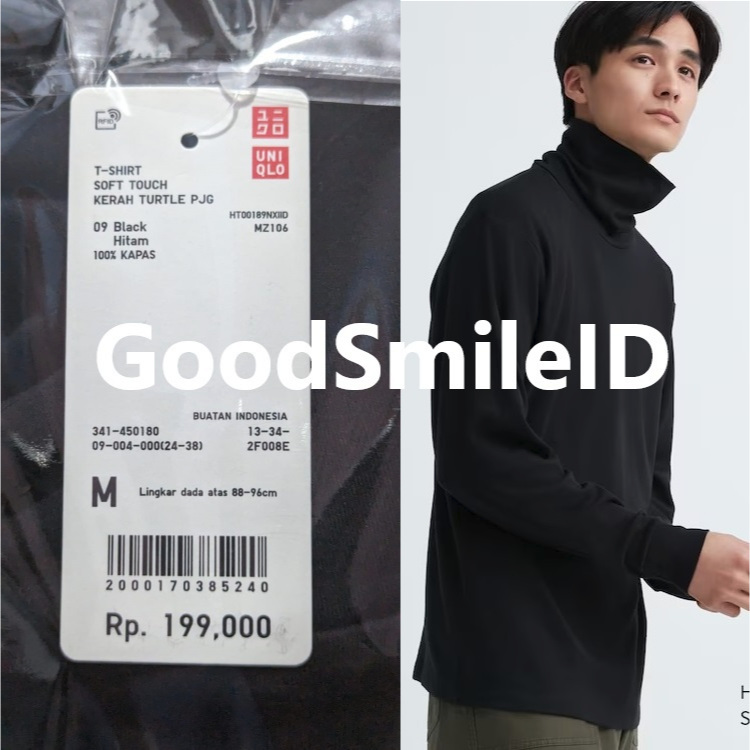 Jual SALE!! Men T-Shirt Soft Touch Brushed Turtle Neck Kerah Tinggi ...