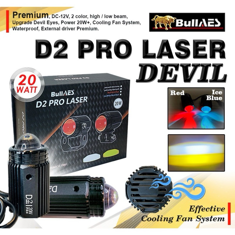 Jual Laser Lampu Tembak D2 Laser 20 watt PRO Laser Output merk BULLAES ...