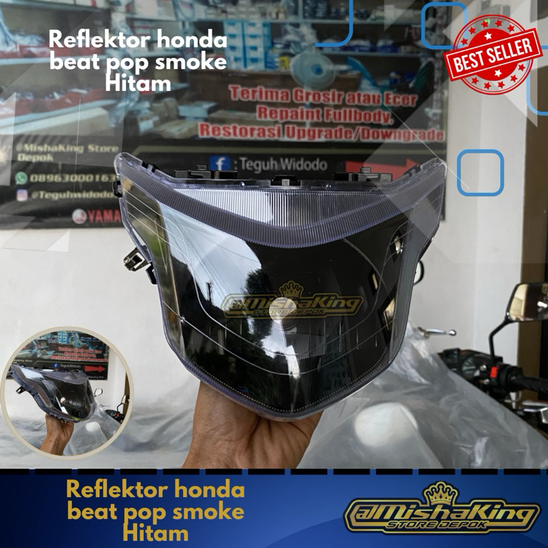 Jual Reflektor honda beat pop lampu depan beat pop modif smoke hitam ...