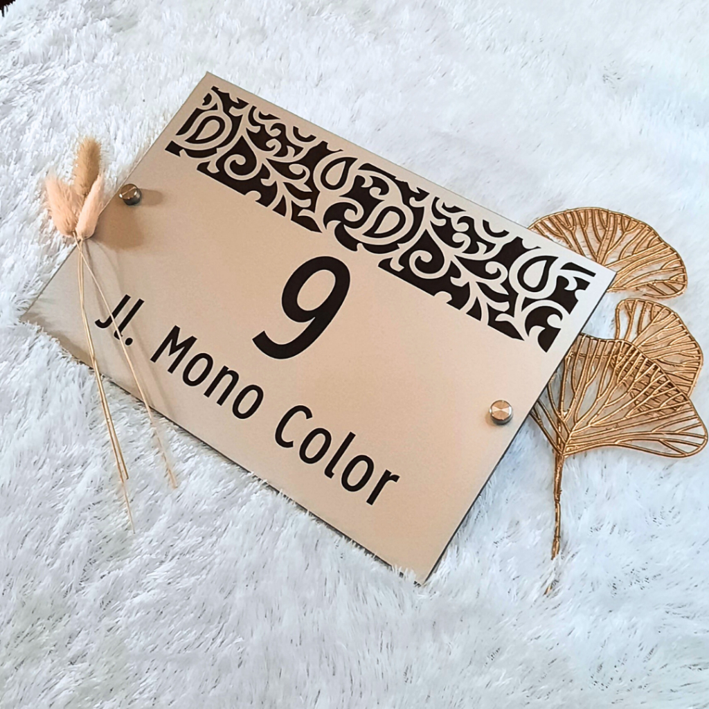 Jual Nomor Rumah Aesthetic Batik Silver Finishing Stainless Steel nomer ...